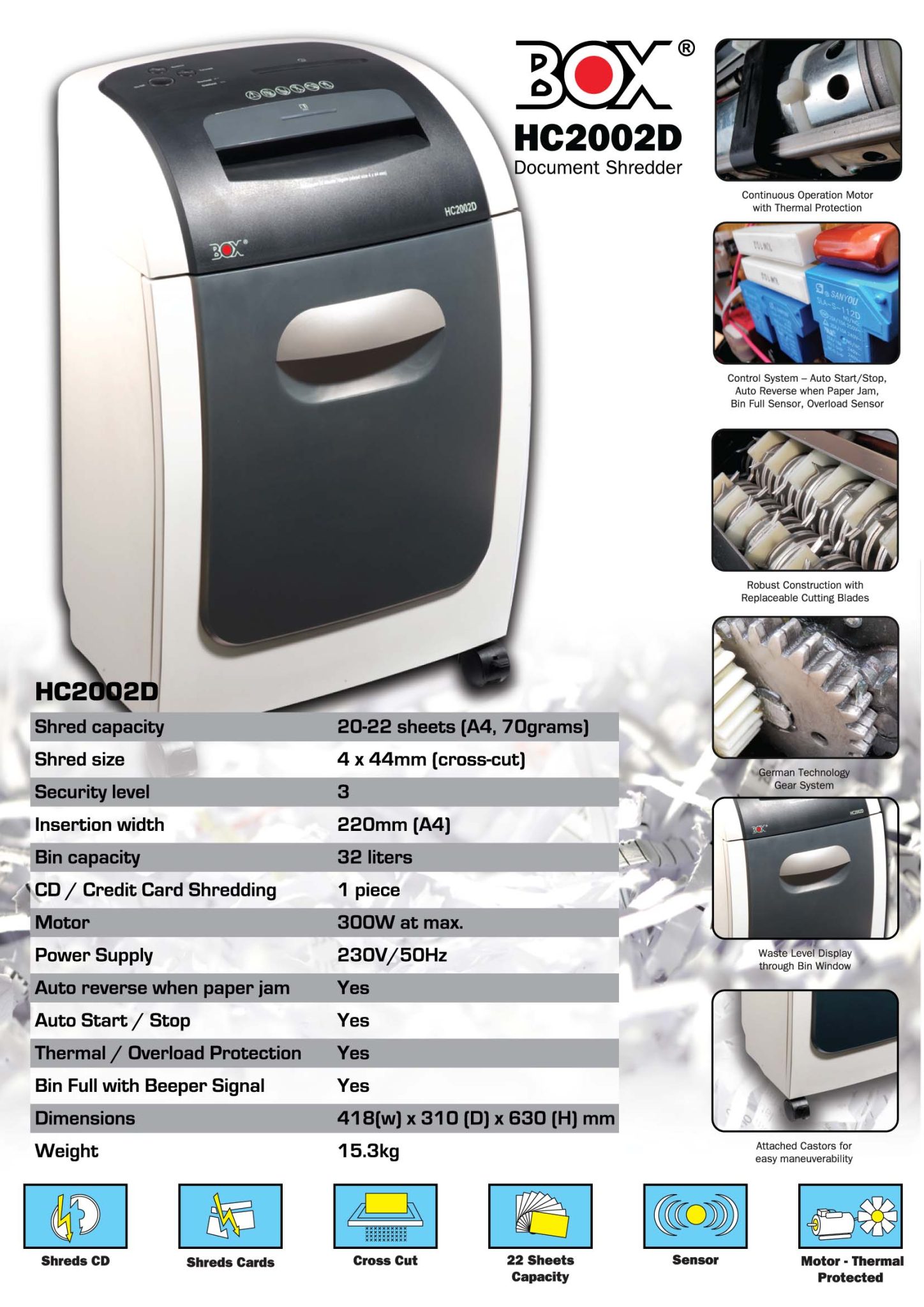 BOX HC2002D Paper Shredder - Paper Shredder Machine Supply | Service ...